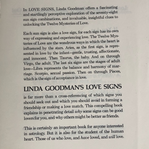 Other | Vintage Linda Goodmans Love Signs Astrology Book | Poshmark